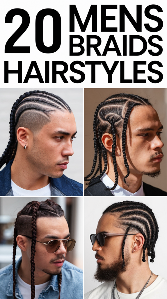 Top 20 Mens Braids Hairstyles for 2025: Cornrows, Box Braids, Man Bun ...
