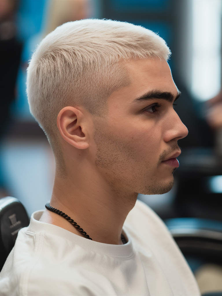 Blonde buzz cut men store
